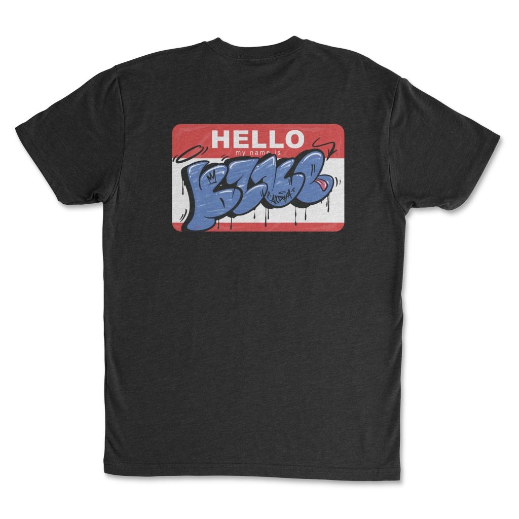 Hello My Name Is T-shirt | Blue Alpha