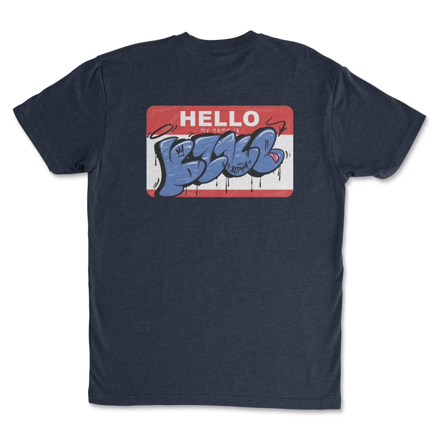 Hello My Name Is T-shirt | Blue Alpha